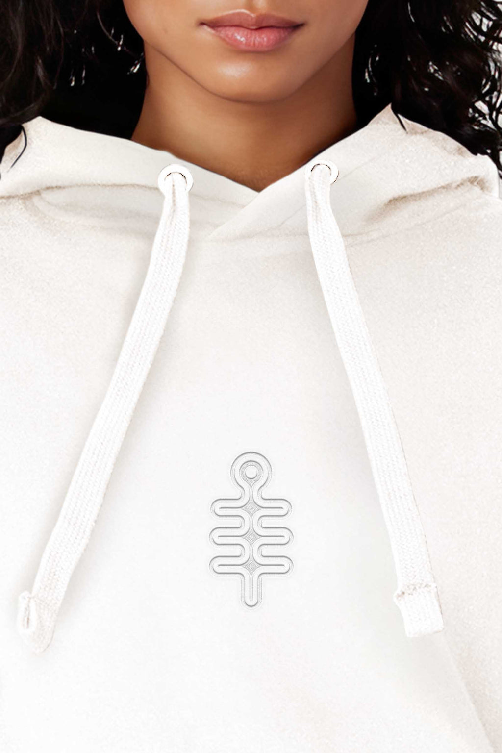 DMT Symbol - White Embroidery on White - Women Hoodie – symbolika